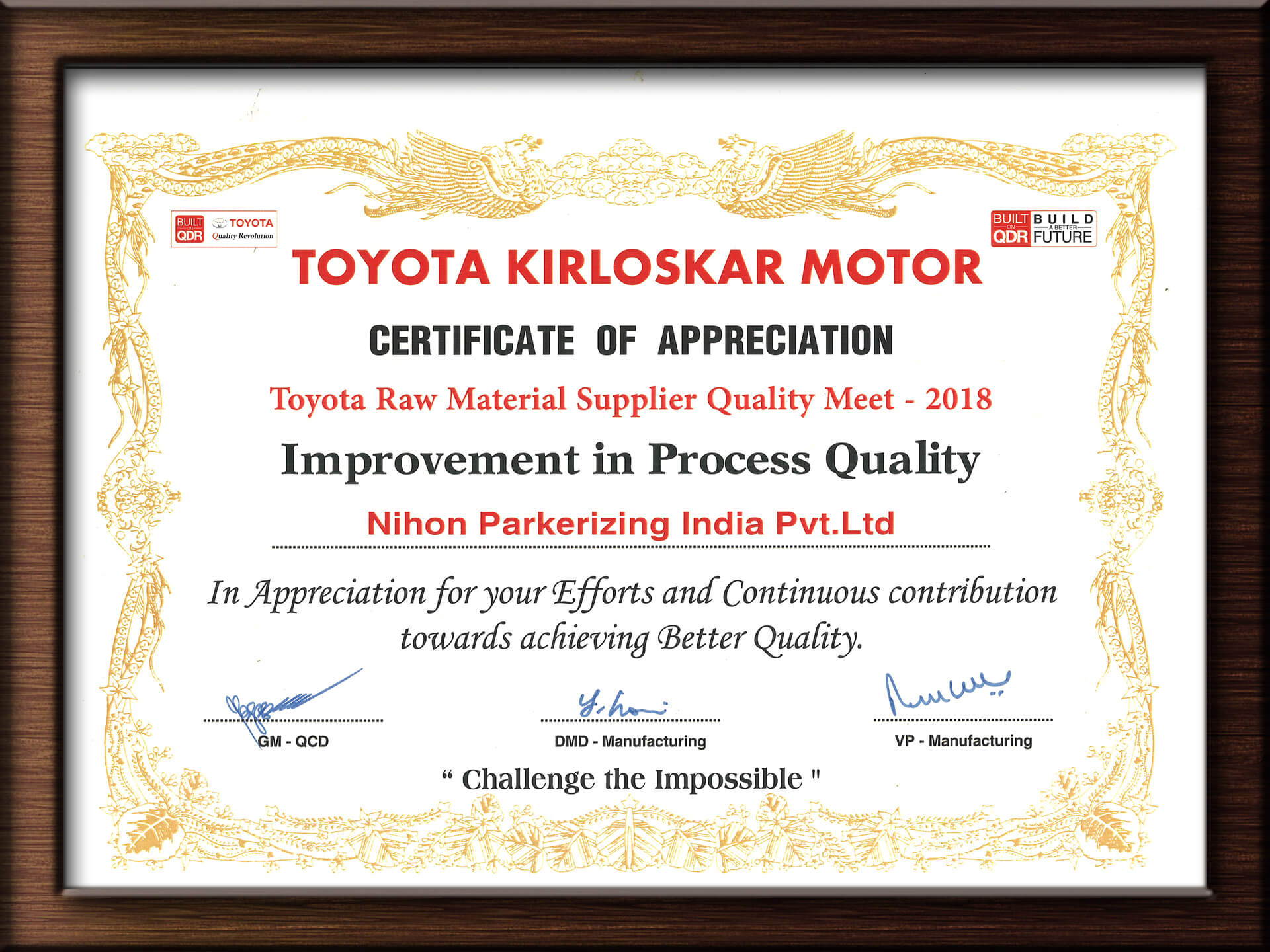 Accolades | NIHON PARKERIZING (INDIA) PVT. LTD.